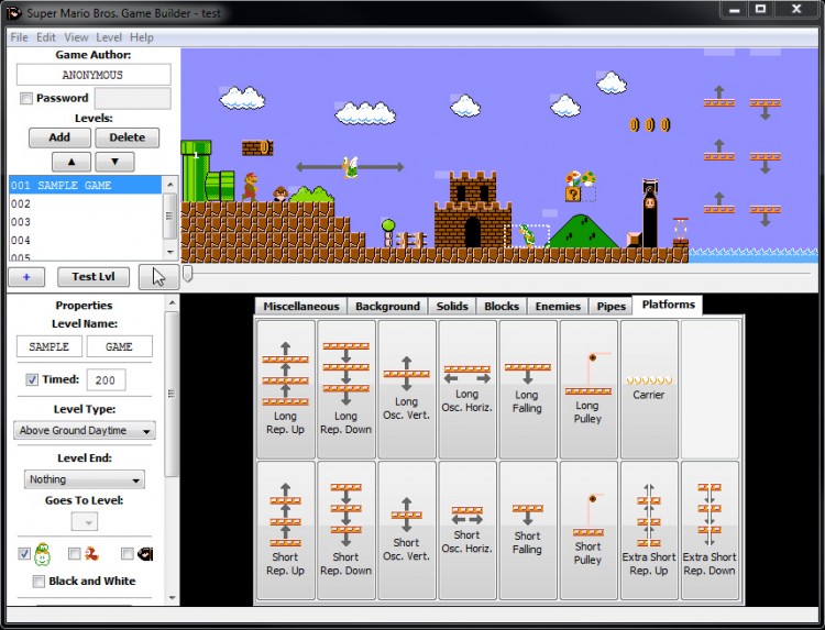 Make your own Super Mario Bros Levels – [Brads Electronic Projects]